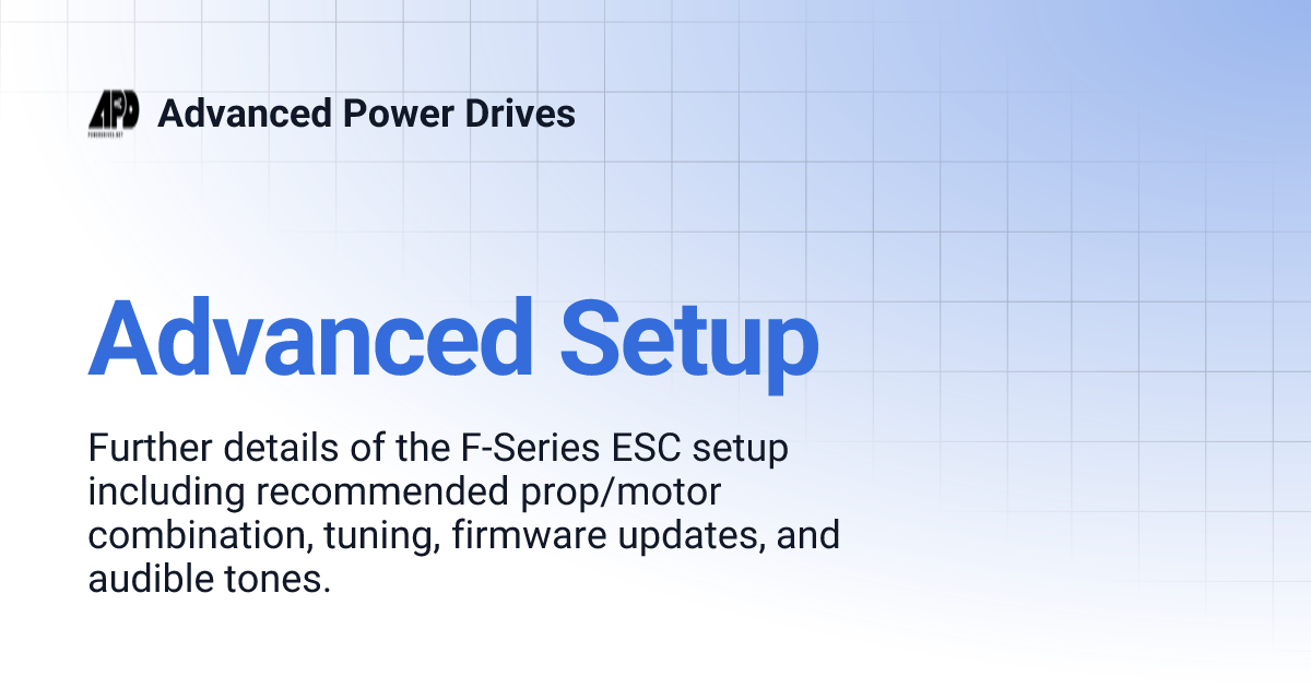 Advanced Setup | Advanced Power Drives