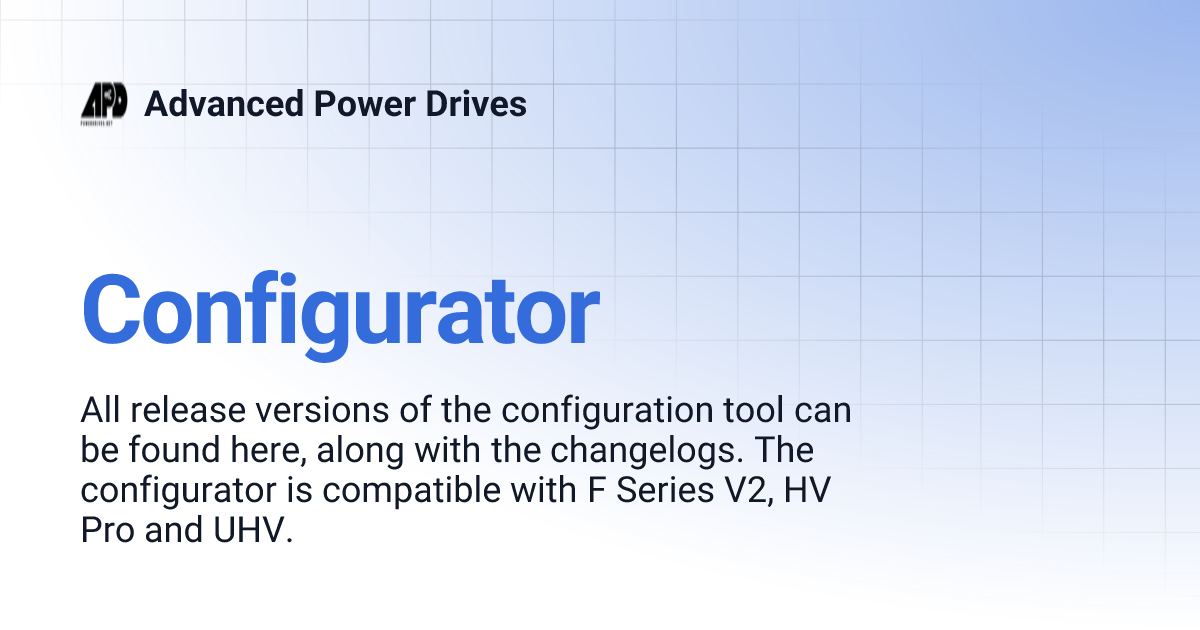 Configurator | Advanced Power Drives