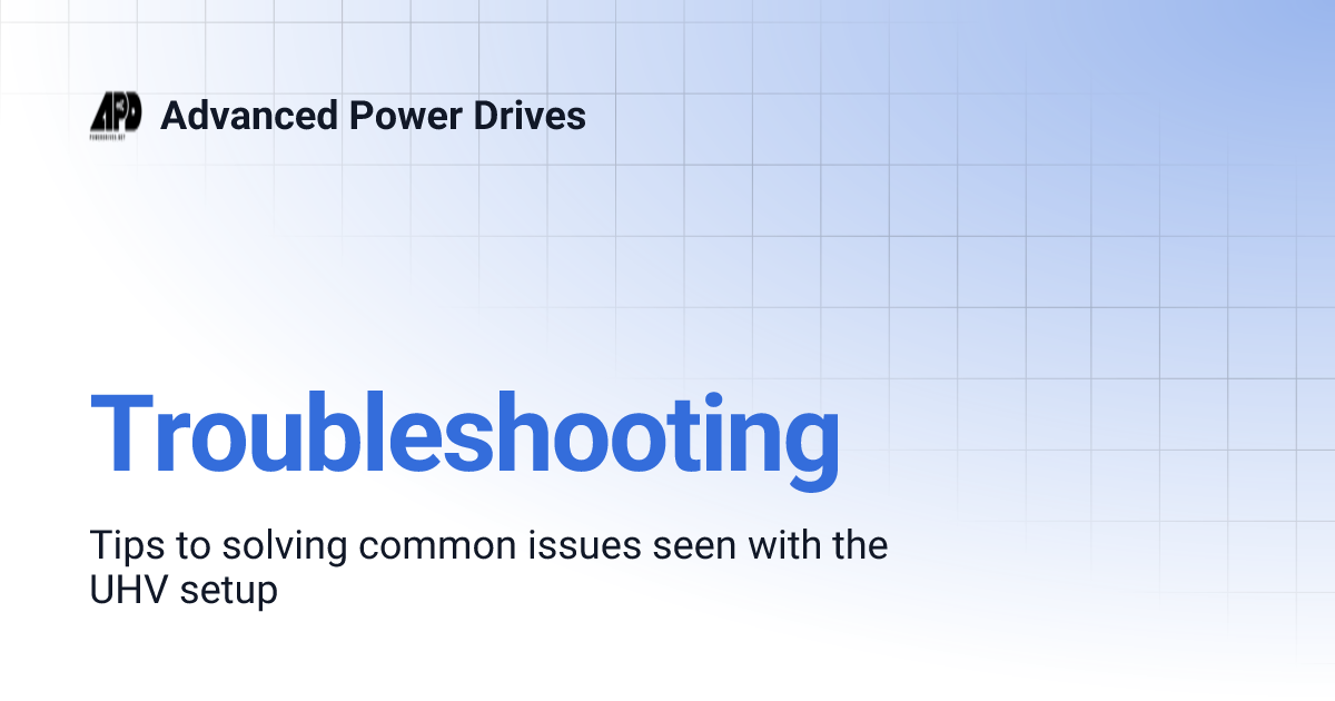 Troubleshooting | Advanced Power Drives